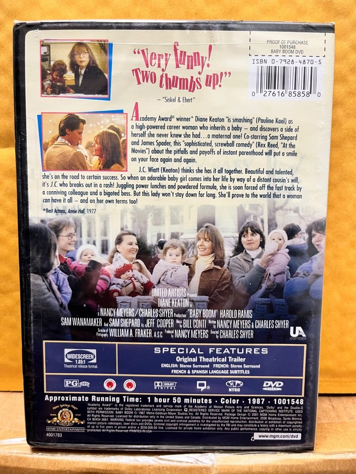 Baby Boom (DVD) 1987, MGM Movie Time, Factory Sealed, Diane Keaton ...