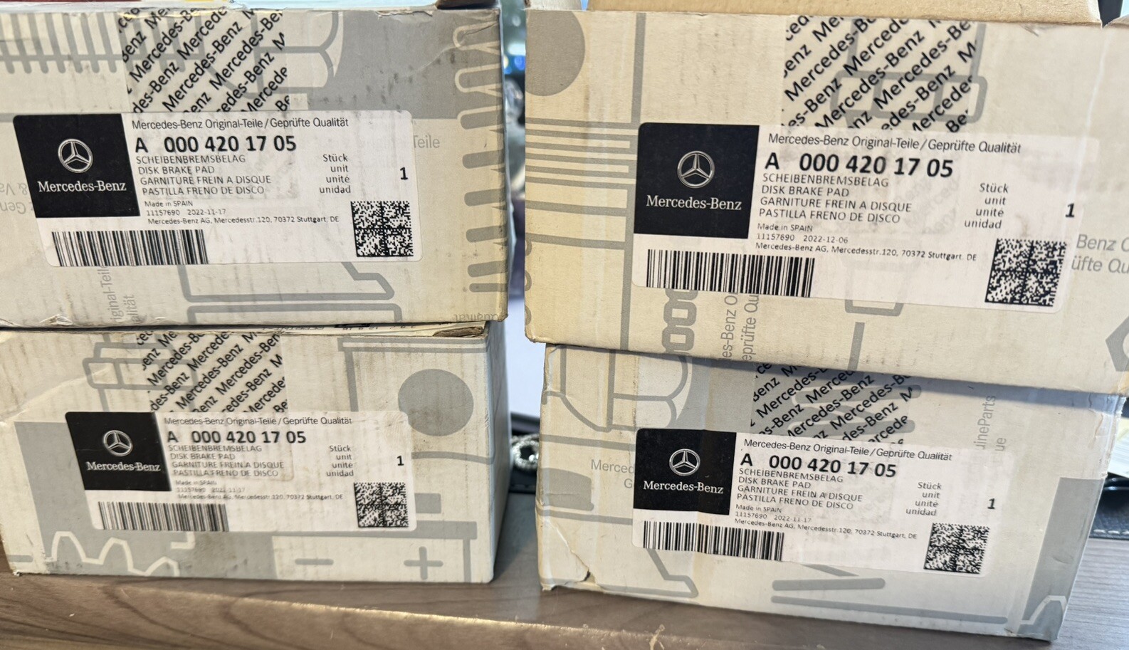 Genuine Mercedes-Benz Rear Brake Pad Disk Set (2012-2019) OE 0004201705 ...