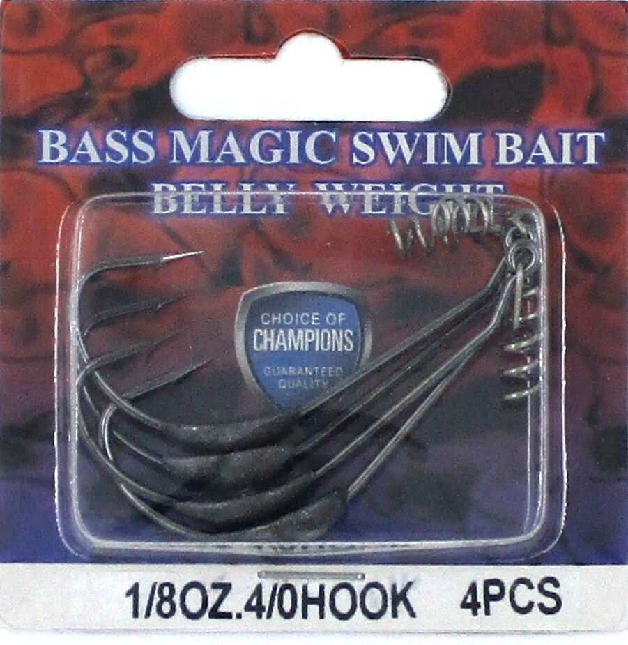 (6) Packs Luck E Strike 1/8 Oz Swim Bait Belly Weighted 4/0 Fish Hooks ...