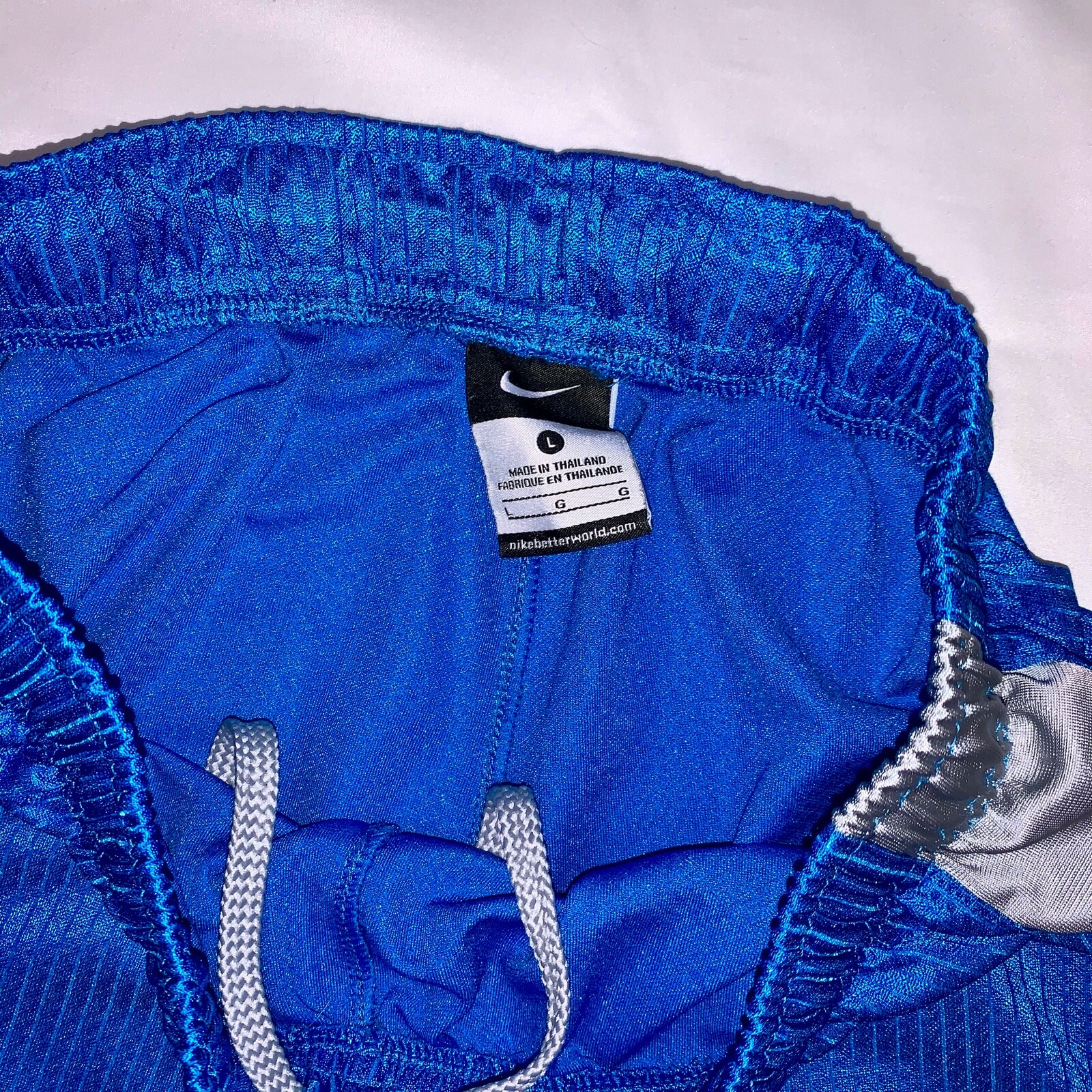 Nike Vintage Basketball Dazzle Shorts Blue Shiny Mens… - Gem