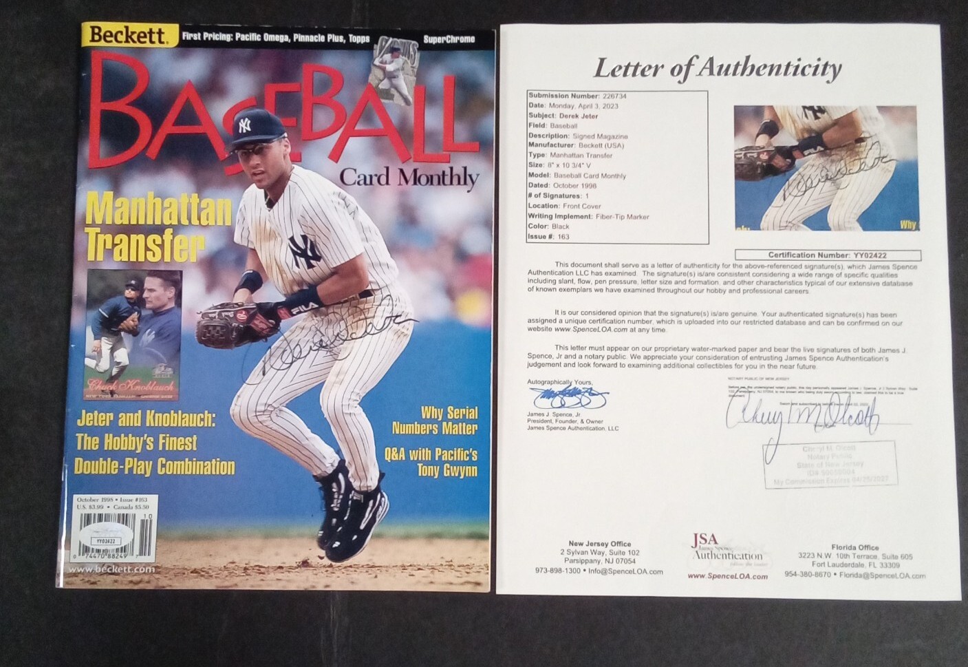 Derek Jeter | Autographed Baseball Memorabilia & MLB Merchandise