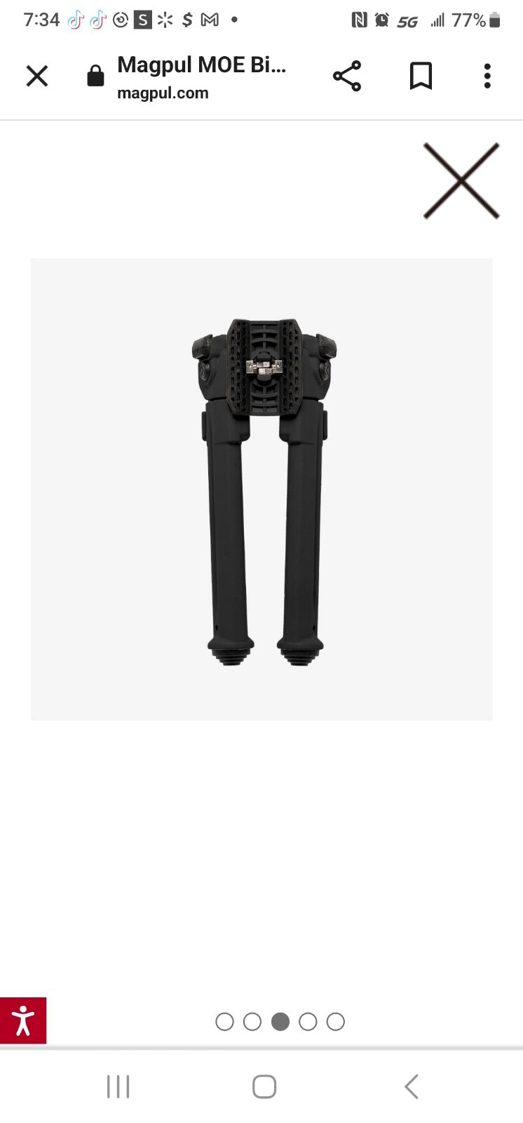 Magpul+MAG933-BLK+Adjustable+Bipod+M-LOK+Polymer+-+Black for sale ...
