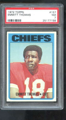 1972 Topps #157 Emmitt Thomas ROOKIE RC PSA 7 Graded Football Card NFL ...
