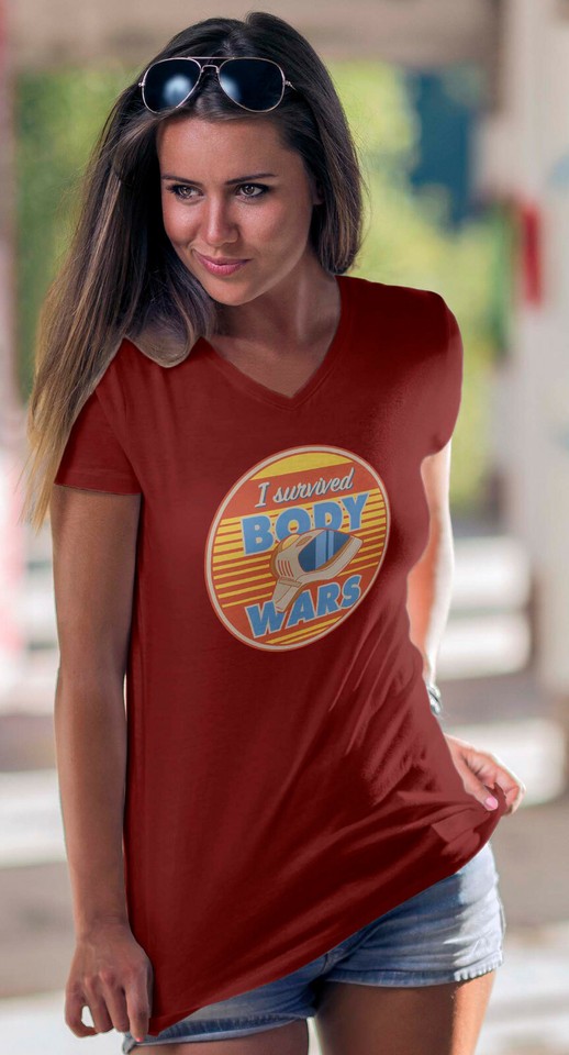 I Survived Body Wars Women's Fitted V Neck | eBay