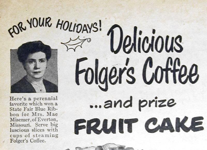 Original 1955 Folgers Photo Endorsed Ad by Mrs Mae Misemer, Everton ...