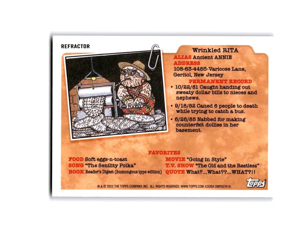 2021 Topps Chrome Garbage Pail Kids Refractor Nat Nerd 172a | eBay