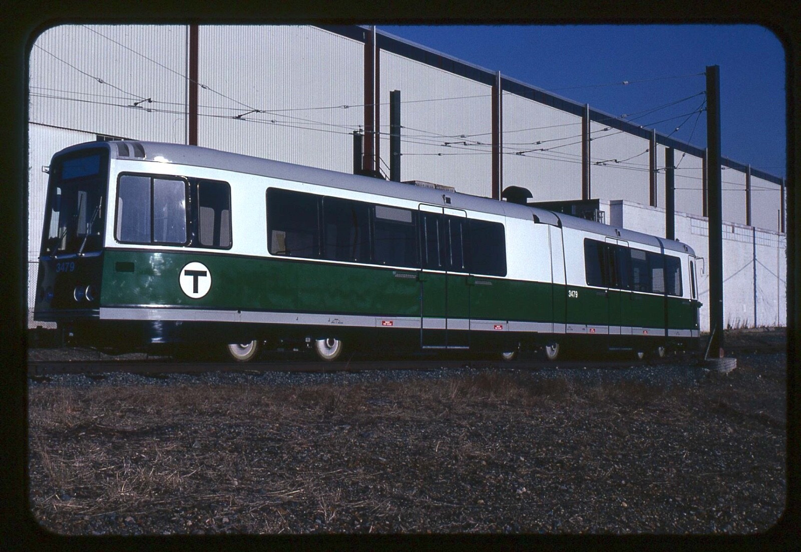Trolley Slide - Boston MBTA #3479 LRV Train Car 1977 Being Delivered ...