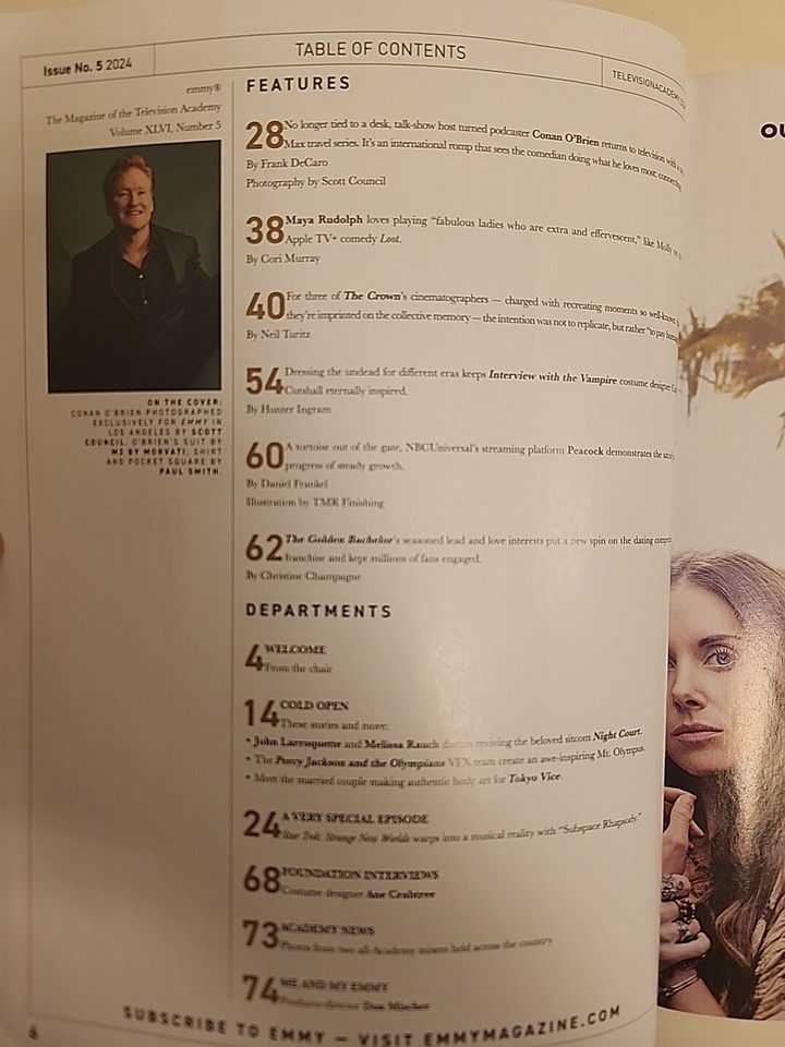 Emmy magazine 2024 #5 Conan/Maya Rudolph/The Crown/Star Trek: SNW/Night ...