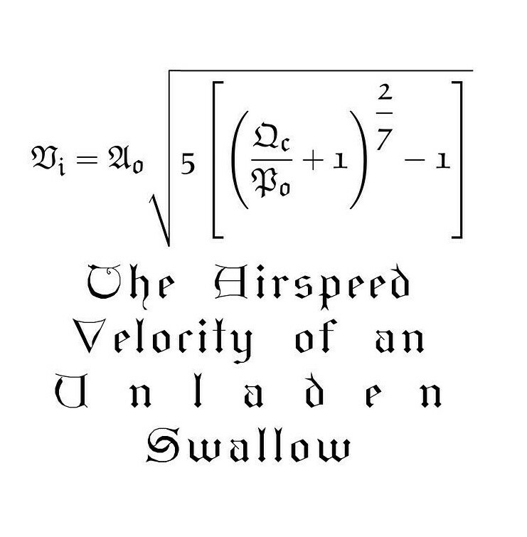 Monty Python Air speed Velocity unladen sparrow die cut Vinyl car decal ...