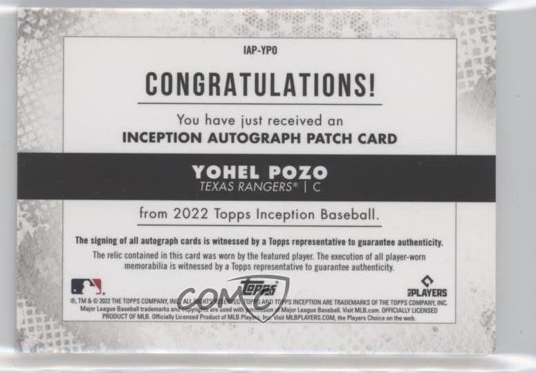2022 Topps Inception Red 12/25 Yohel Pozo #IAP-YPO Patch Auto 0g4 | eBay