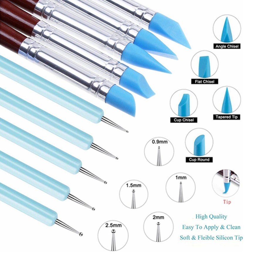 14 Pcs Pottery and Clay Sculpting Tools Modeling Clay Rubber Silicone ...