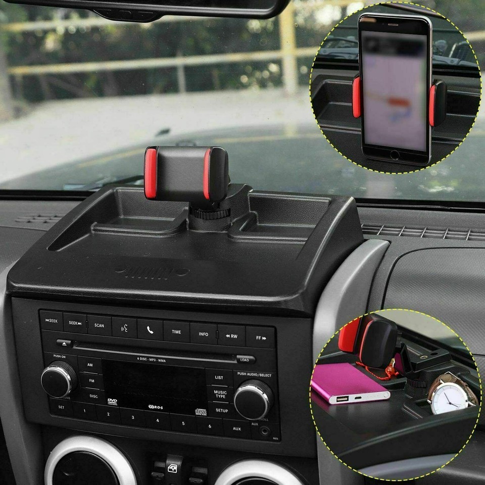 Dash Mount Phone Holder Stoage Tray Organizer Box for 2007-2011 Jeep ...