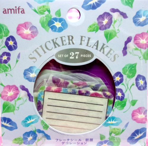 amifa / Morning Glory Summer Flower Message Flake Sticker / Japan 27 ...