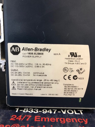 Aleen Bradley Power Supply 1606-XLS80E 240 VAC-24 VDC | eBay