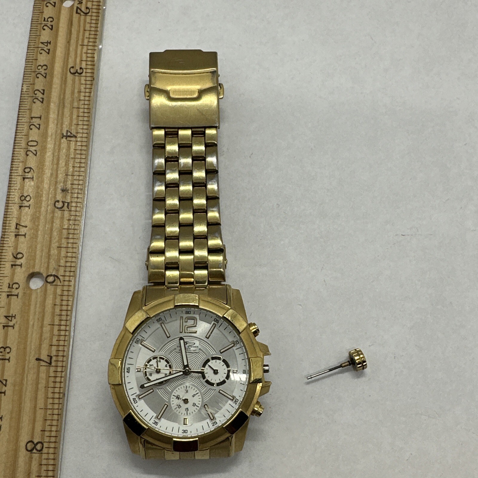 Daniel Steiger Chronograph Watch Gold Tone 10 ATM Quartz 7503G-M Parts ...