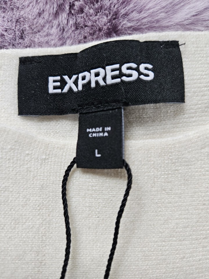 Nwt Express Cropped Sweater Tank Cream Size L | eBay