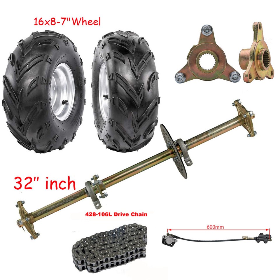 815mm Drift Rear Live Axle Kit Wheels Hubs Tire Sprocket ATV Quads Go ...