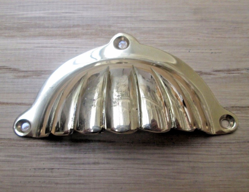 VICTORIAN STYLE SHELL CUP CUPPED CHEST CABINET DRAWER CUPBOARD PULL ...