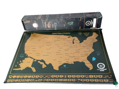 Wanderlust Scratch Off Maps USA & World Maps Track Your Travels New ...