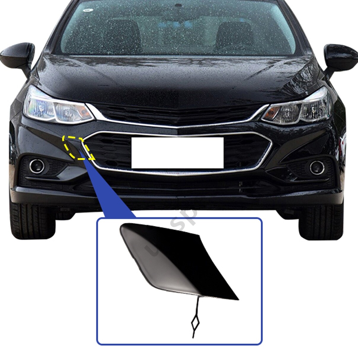 Front Bumper Tow Hook Hole Eye Cover Cap For Chevrolet Cruze 2016-2018 ...