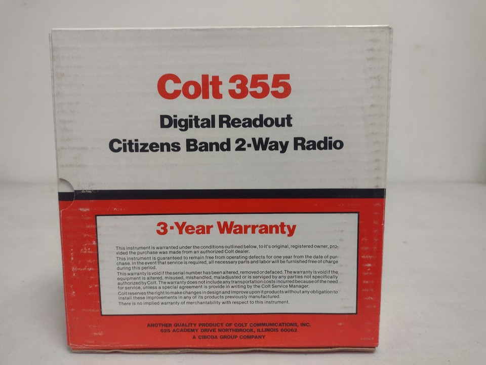 Colt 355 Digital Readout 40 Channel Citizens Band Radio - New, Open Box ...