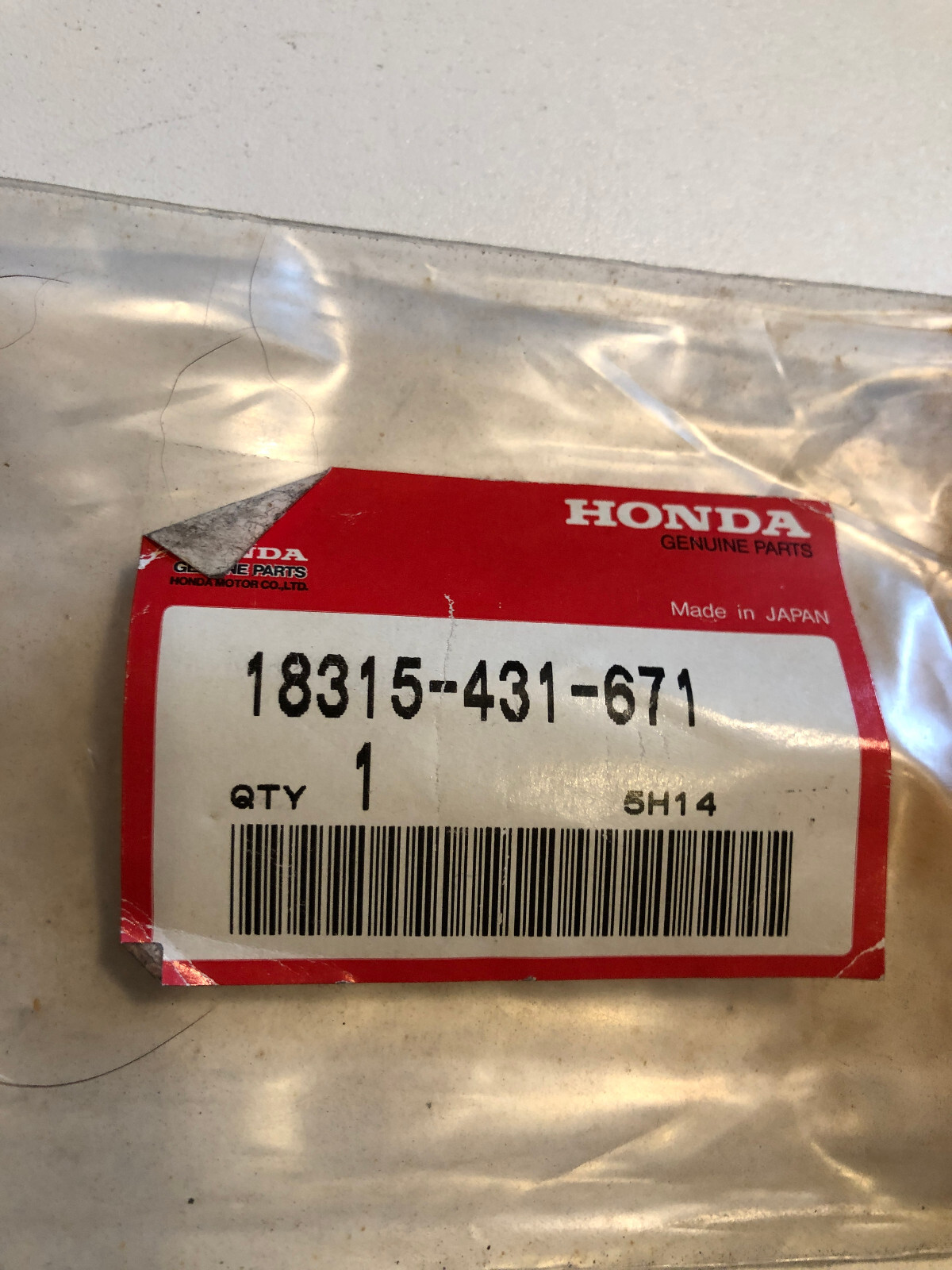NOS OEM Genuine Honda Exhaust Pipe Muffler Mid Crossover P/N 18315-431 ...