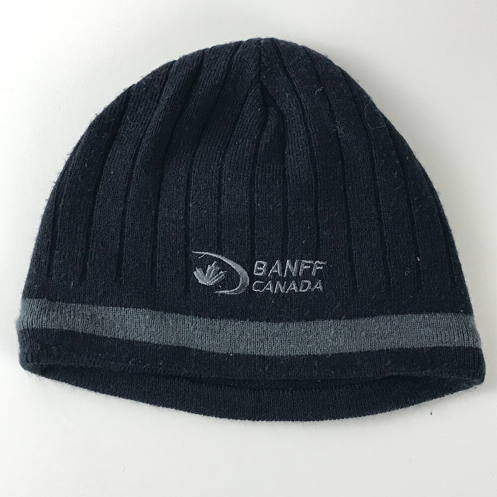 Banff Canada Winter Hat Beanie Ski Cap Maple Leaf Flag on Back | eBay