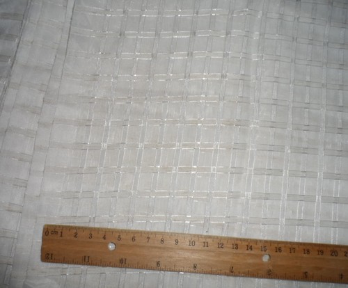 White Ivory Shiny Textured Silky Sheer Polyester Fabric 6.5Ydsx60 ...