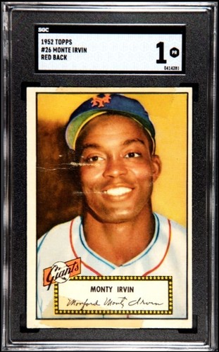 1952 Topps Red Back #26 Monte Irvin Rookie SGC 1 Poor HOF | eBay