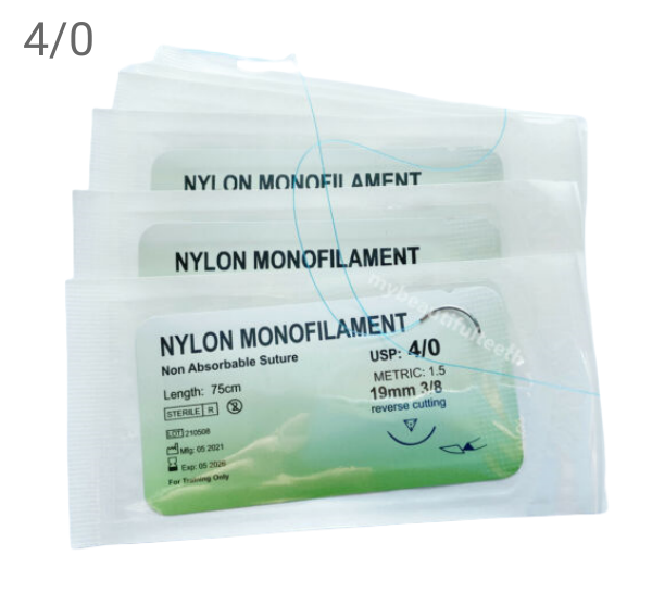 50pcs Dental Sutures Reverse Suture Metric 1.5 Nylon Monofilament 3-0 4 ...