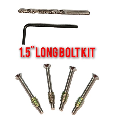 4x #8-32 Stainless 1.5" Electric Guitar Neck Bolts and Inserts w ...