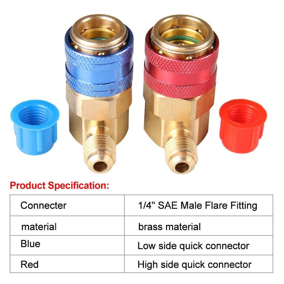 A/C Manifold Gauge Conversion Kit High Low Angle Quick Adapter ACME Car ...