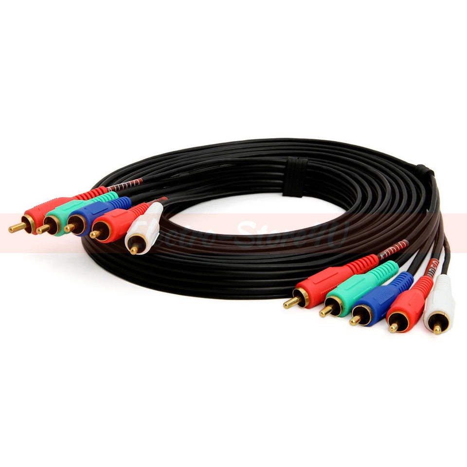 5 RCA Component Video Cable 3ft 6ft 12ft RGB HDTV DVD 5RCA Gold Plated ...