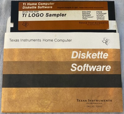 1981 TI LOGO Sampler PHD 5070 Texas Instruments Home Computer 5 1/4 ...