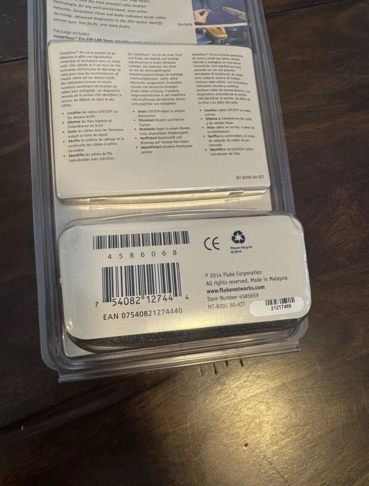 Fluke Networks IntelliTone Pro 200 LAN Toner And Probe Kit MT-8200-60 ...