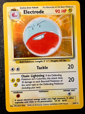 Electrode 2/64 LP Holo Rare No Set Symbol Error Jungle Pokemon Card! | eBay