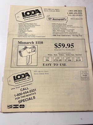 Loda Enterprises, Inc. Catalog January 1994 | eBay
