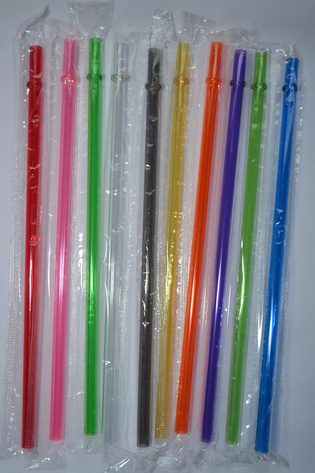 Reusable Straws Clear Solid Colors Plastic Acrylic 9” Rings Bpa Free