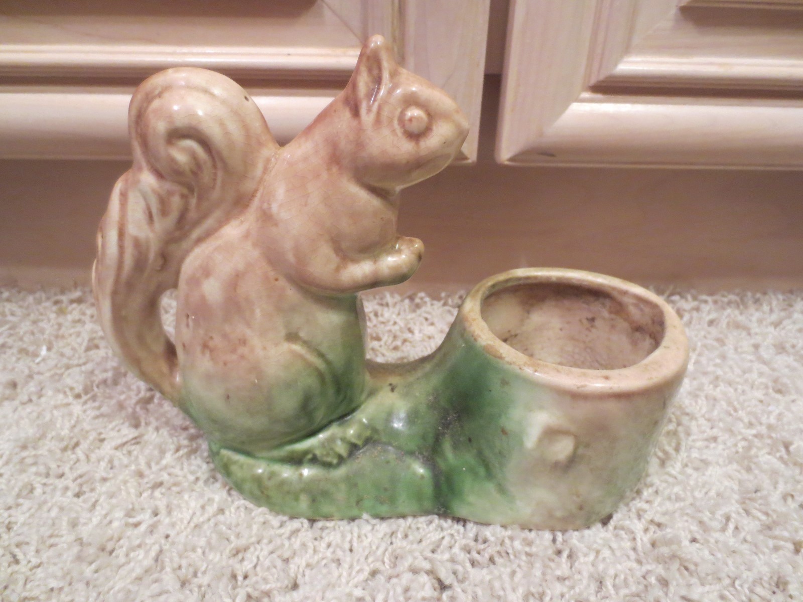 VINTAGE ANTIQUE SQUIRREL POTTERY DECORATIVE ART PLANTER POT FIGURINE | eBay