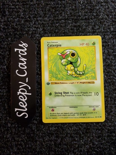 Pokémon TCG Caterpie Base Set 45/102 Regular 1st Edition Common LP-NM ...