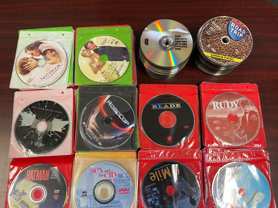 Wholesale DVD Lot of 500++ Bulk Movies - Disc Only - Mixed Genres ...