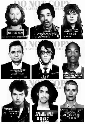 Celebrity Music Mugshots 11 X 16 - Rare Mugshot Photo Collage - Poster ...