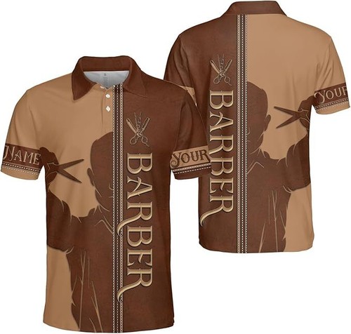 Personalized Barber Polo Shirt for Men, Barber 3D Clothes Gifts for ...