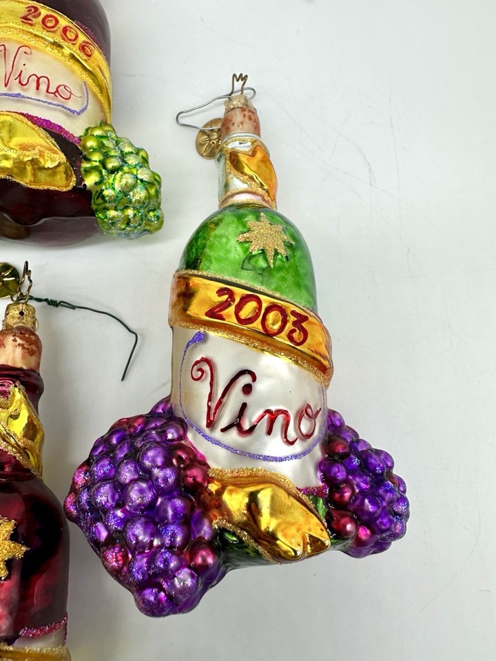 Set Of 4 Christopher Radko New Year Bottle Ornaments | eBay