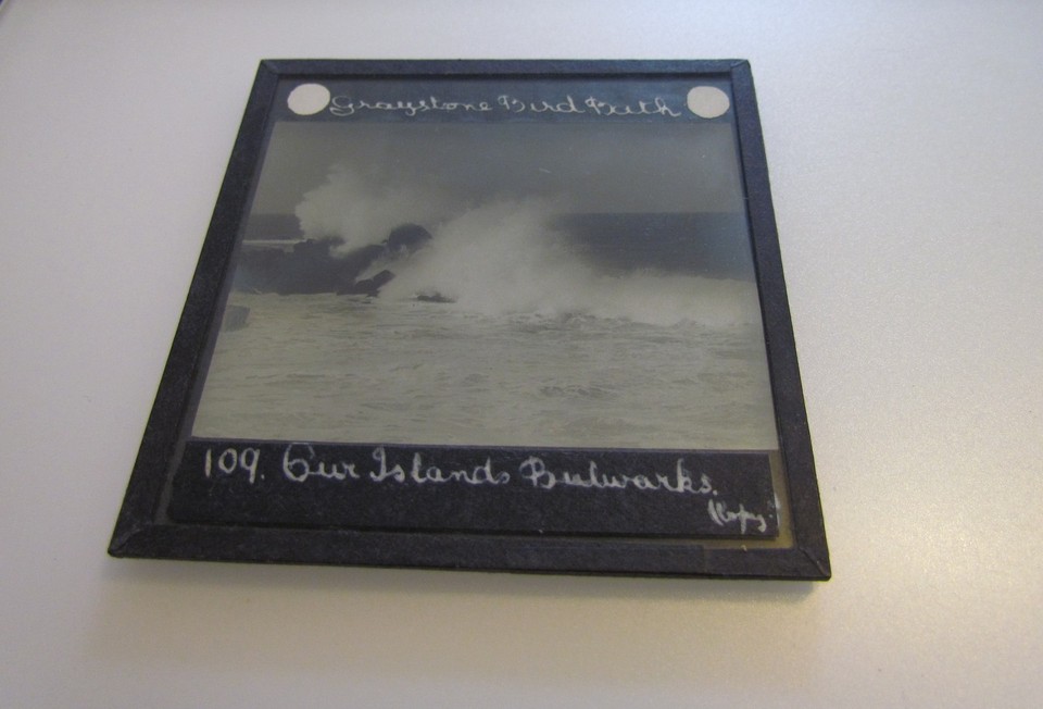 Glass Magic Lantern Slide EWE ISLANDS BULWARKS C1890 WAVES SCOTLAND | eBay