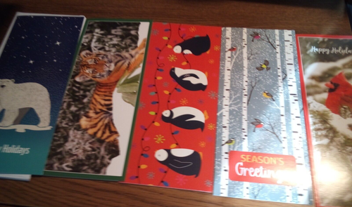 5 WWF World Wildlife Fund Holiday Christmas Cards W Envelopes 8 x 3 ...