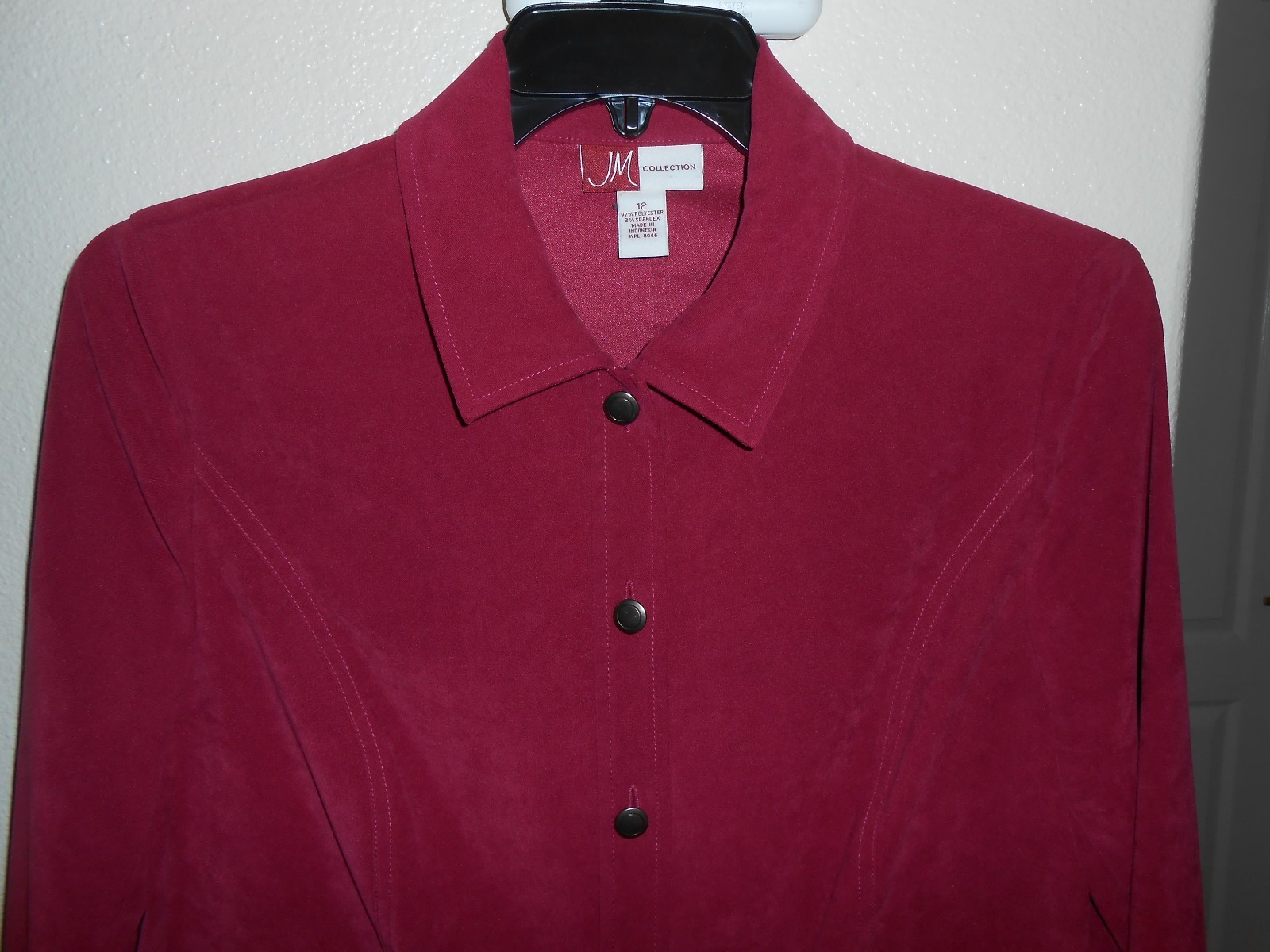 JM Collection Woman's Faux Suede Jacket Merlot Women… - Gem