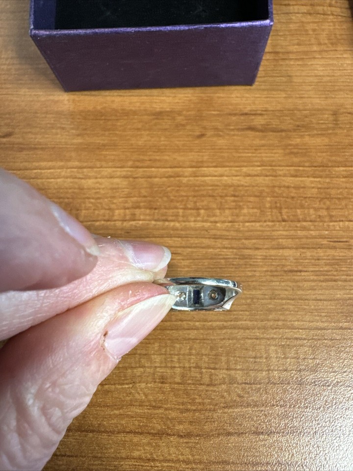 Antique Art Deco 20k Gold European Diamond /Sapphire Moi et Toi Band ...