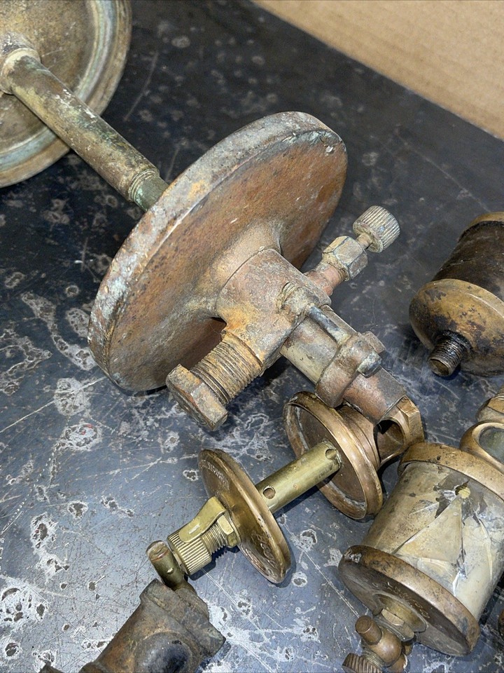 Antique Brass Oiler Parts LOT Hit Miss Steam Engine | eBay