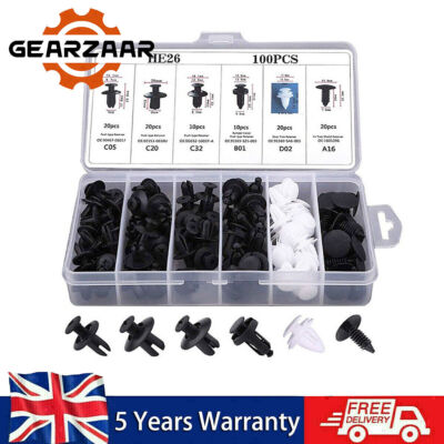 100PCS Car Body Fastener Clips Push Rivets Retainer Door Screw Panel ...